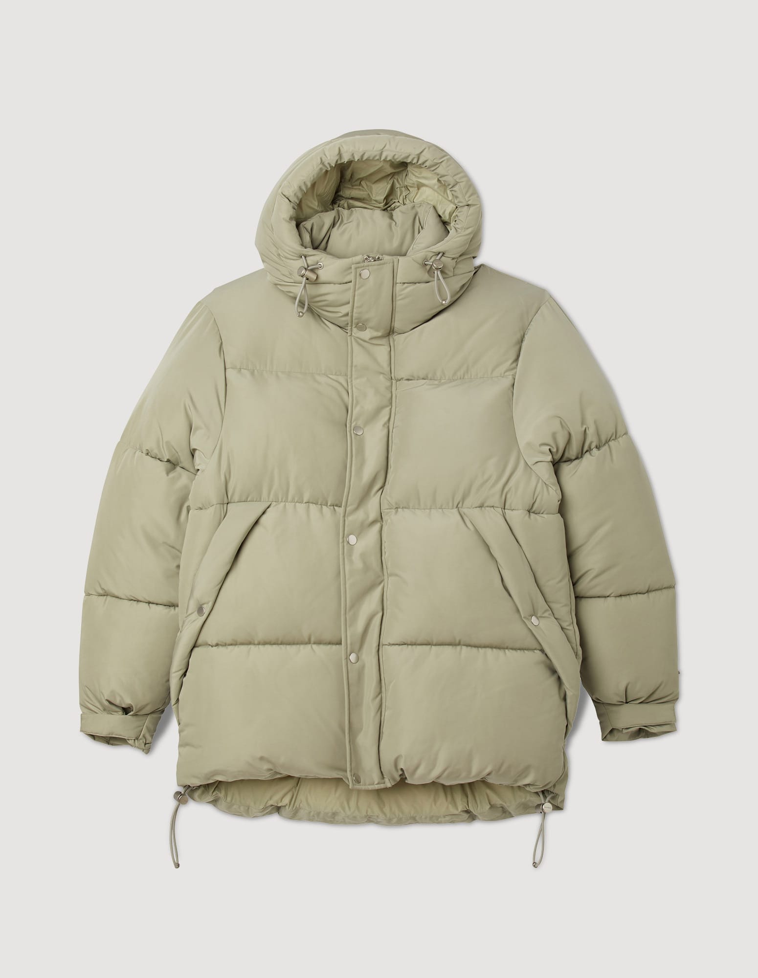 SANDRO 3/4-Length Hooded Puffer Jacket | endource