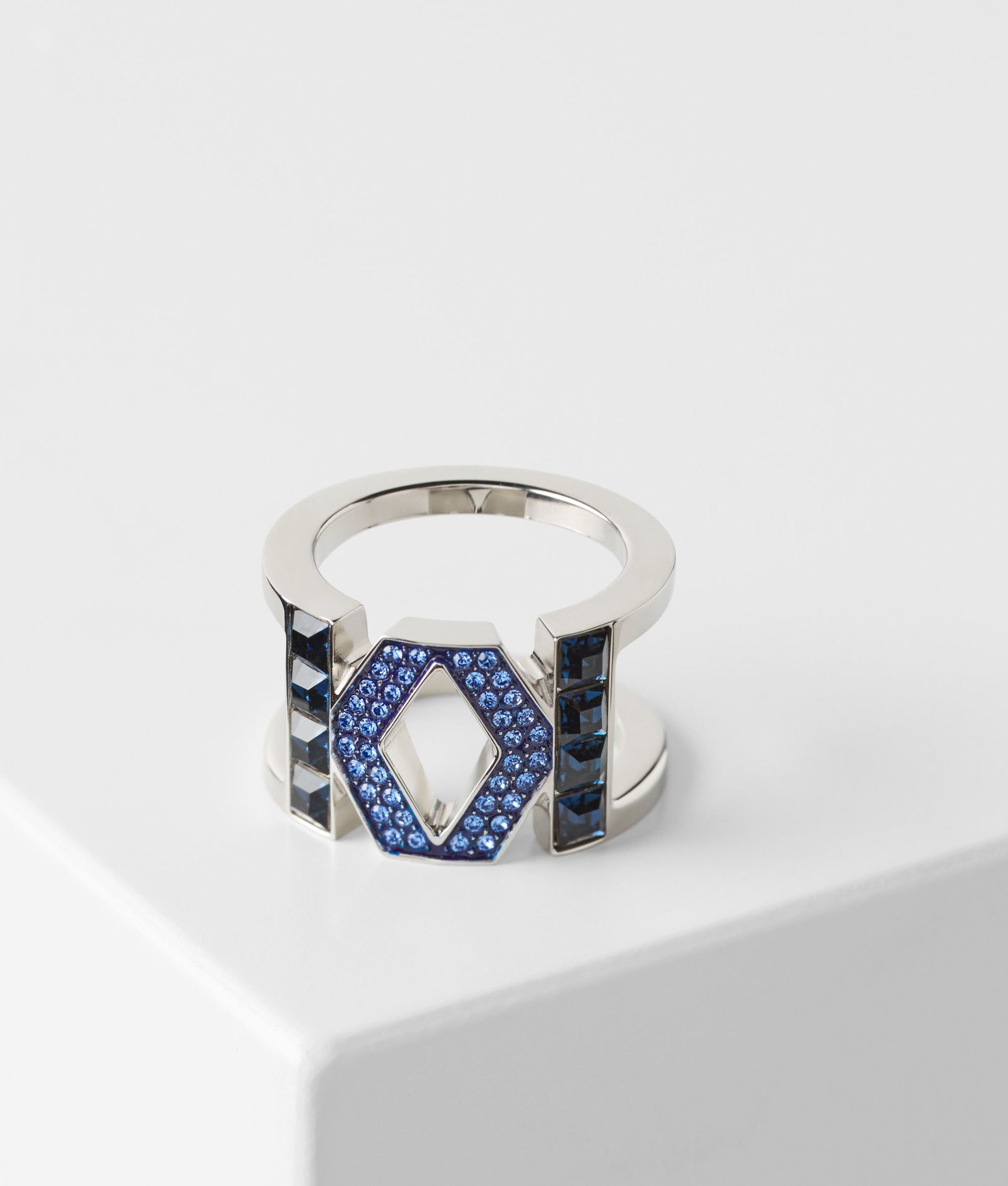 KARL LAGERFELD Icons Karl Double K Ring in Blue | Endource