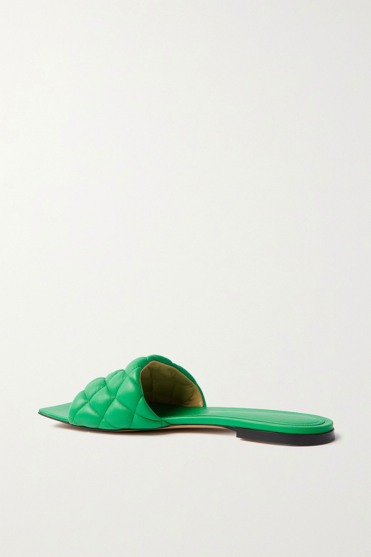 BOTTEGA VENETA Quilted Leather Slides in Green | endource