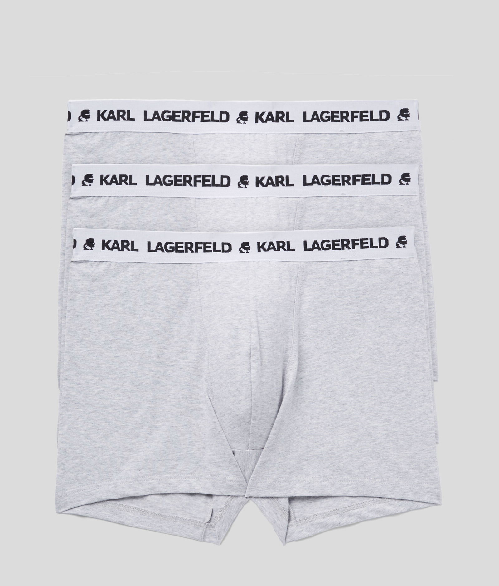 KARL LAGERFELD Karl Logo Monochrome Trunks - 3 Pack in Grey Melang ...