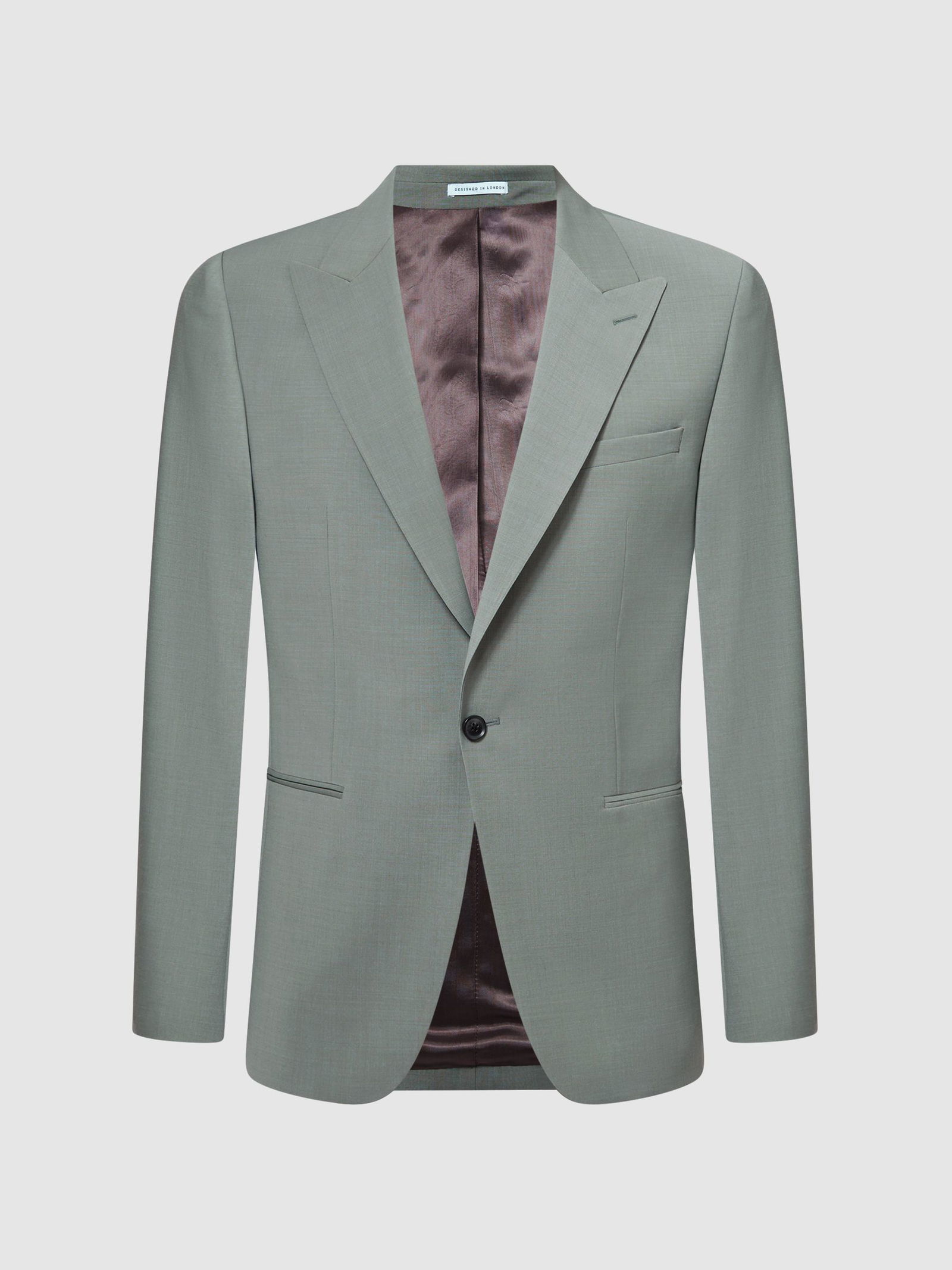REISS Wish Slim Fit Blazer in Sage | endource
