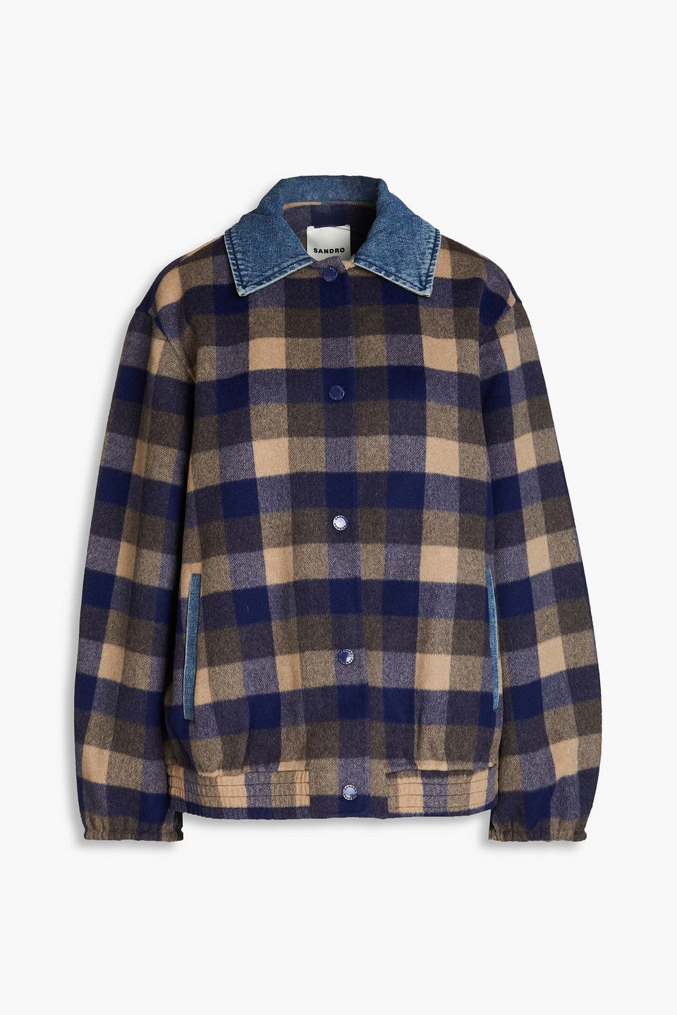SANDRO Warren Checked Jacket in Blue | Endource