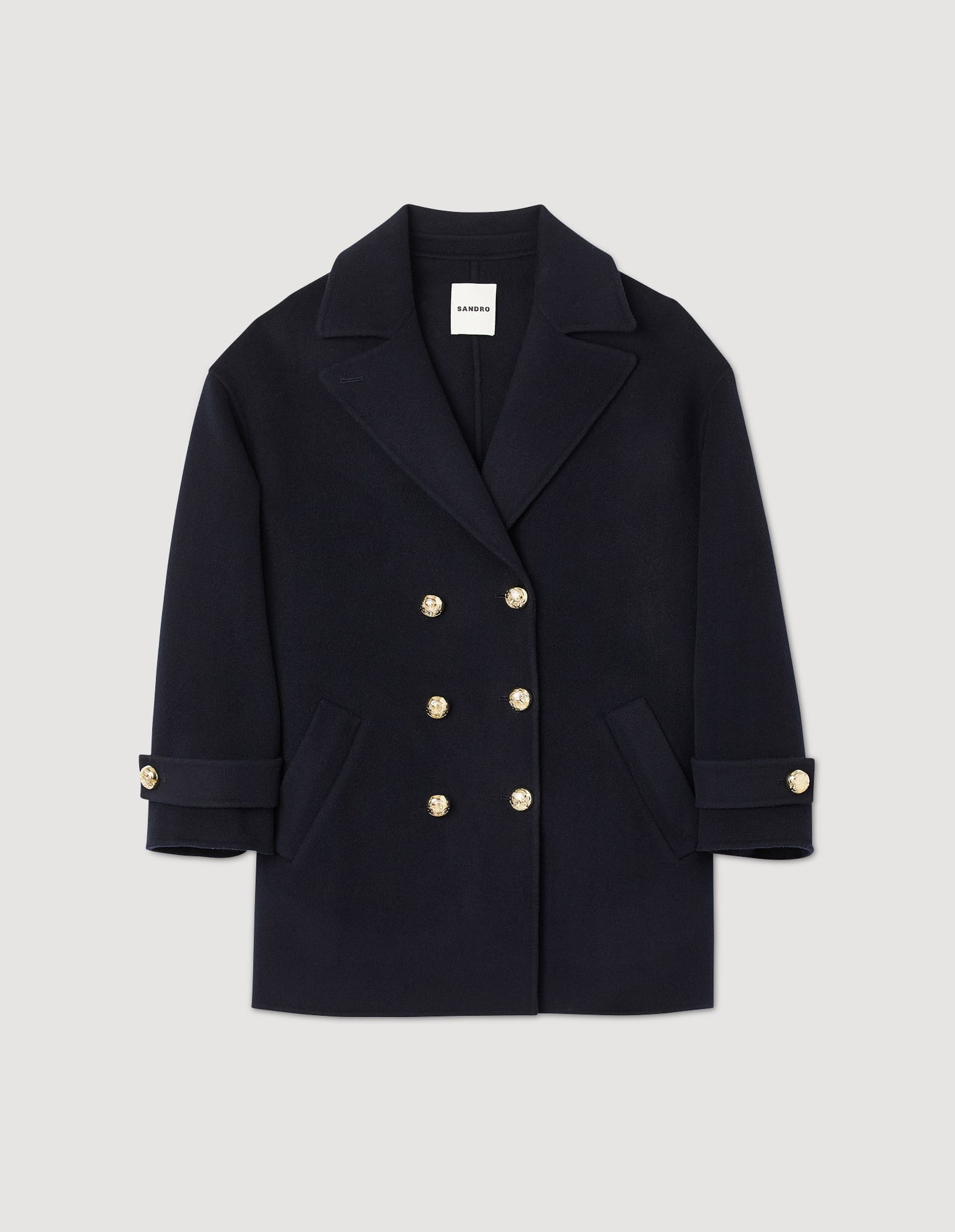 SANDRO Double-Breasted Pea Coat | Endource