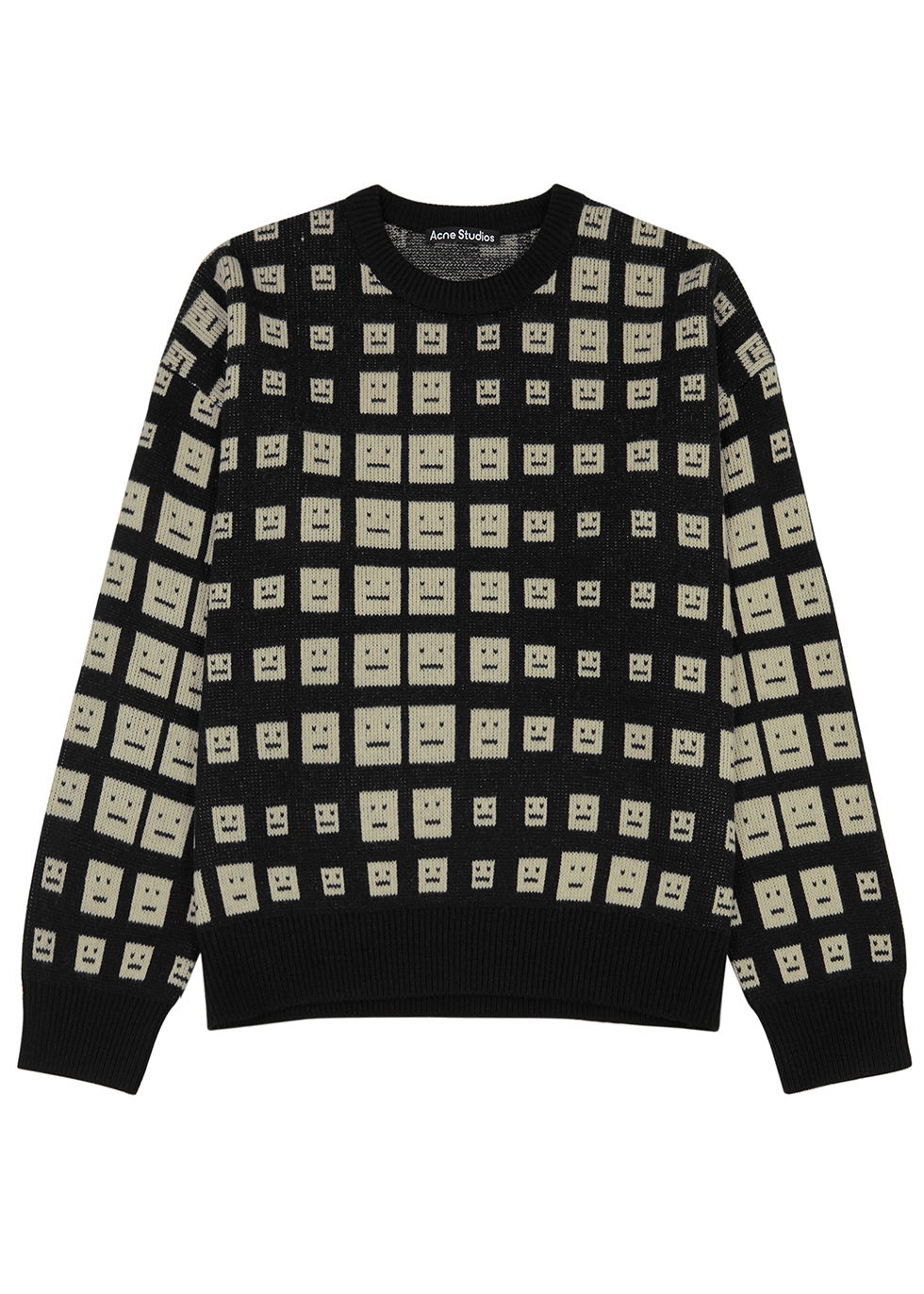 ACNE STUDIOS Smiley Face-Intarsia Wool Jumper | endource