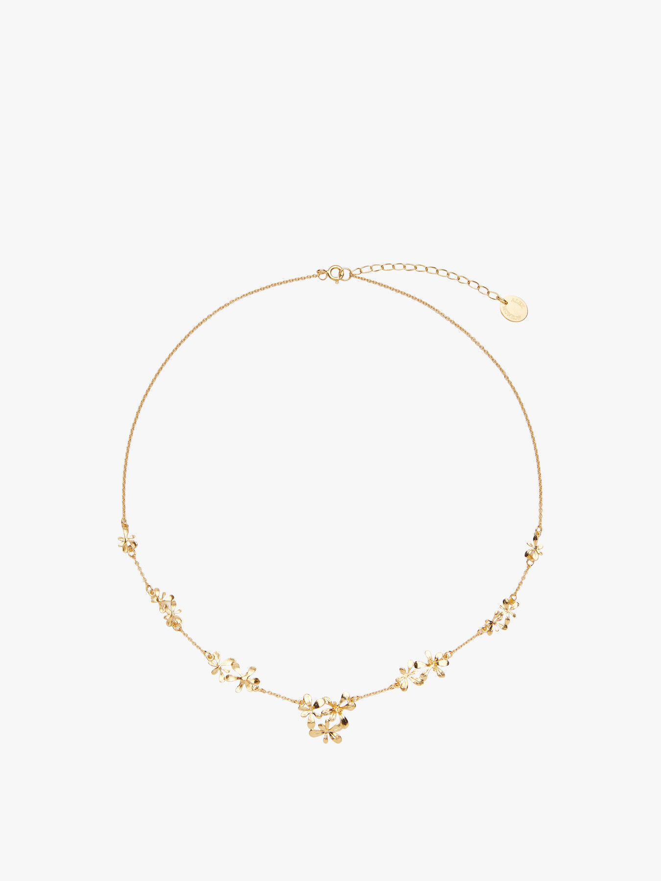 ALEX MONROE Rosette Cluster In Line Pathway Necklace in Gold Plated | Endource