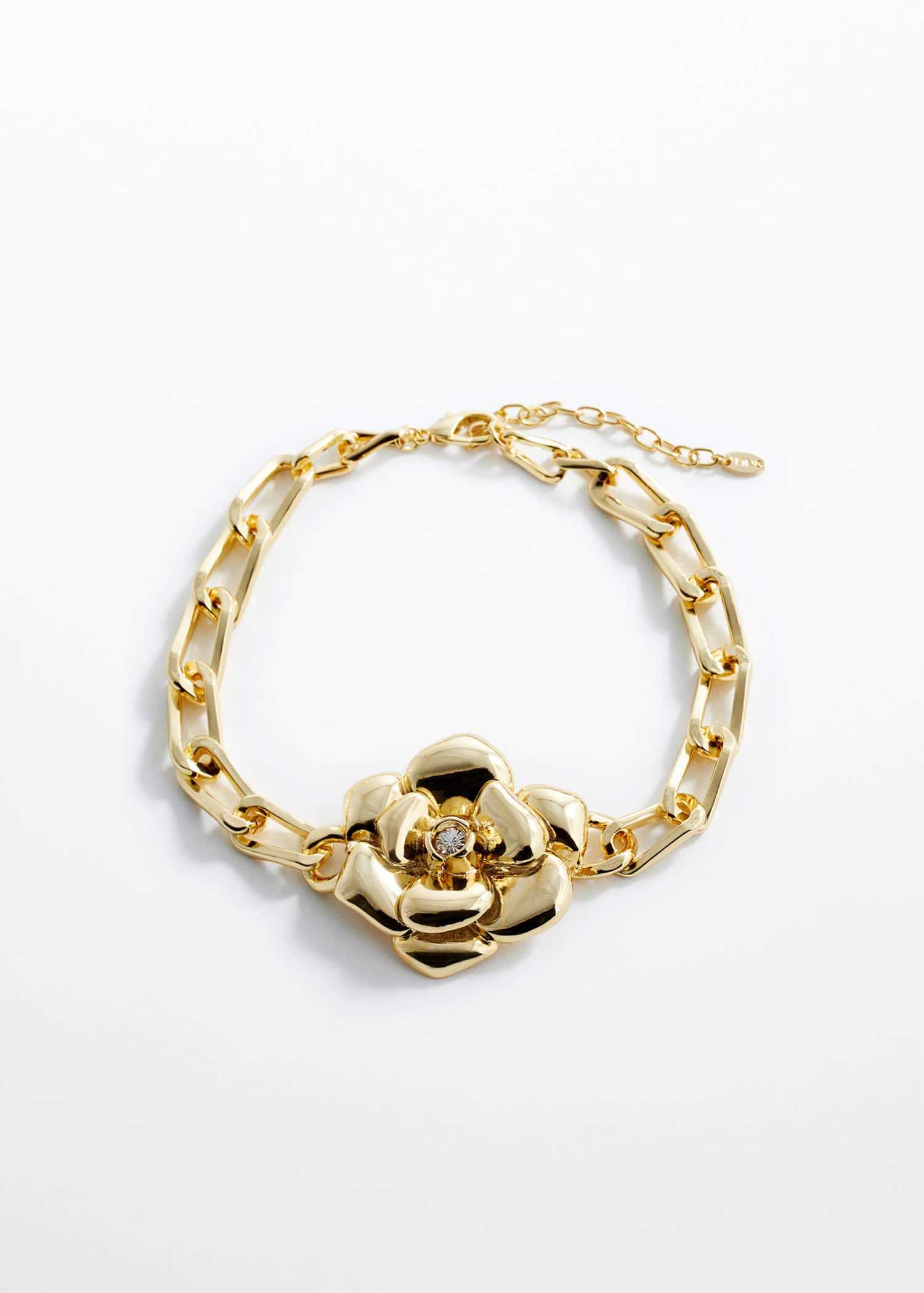 MANGO Flower Chain Necklace in Gold | endource