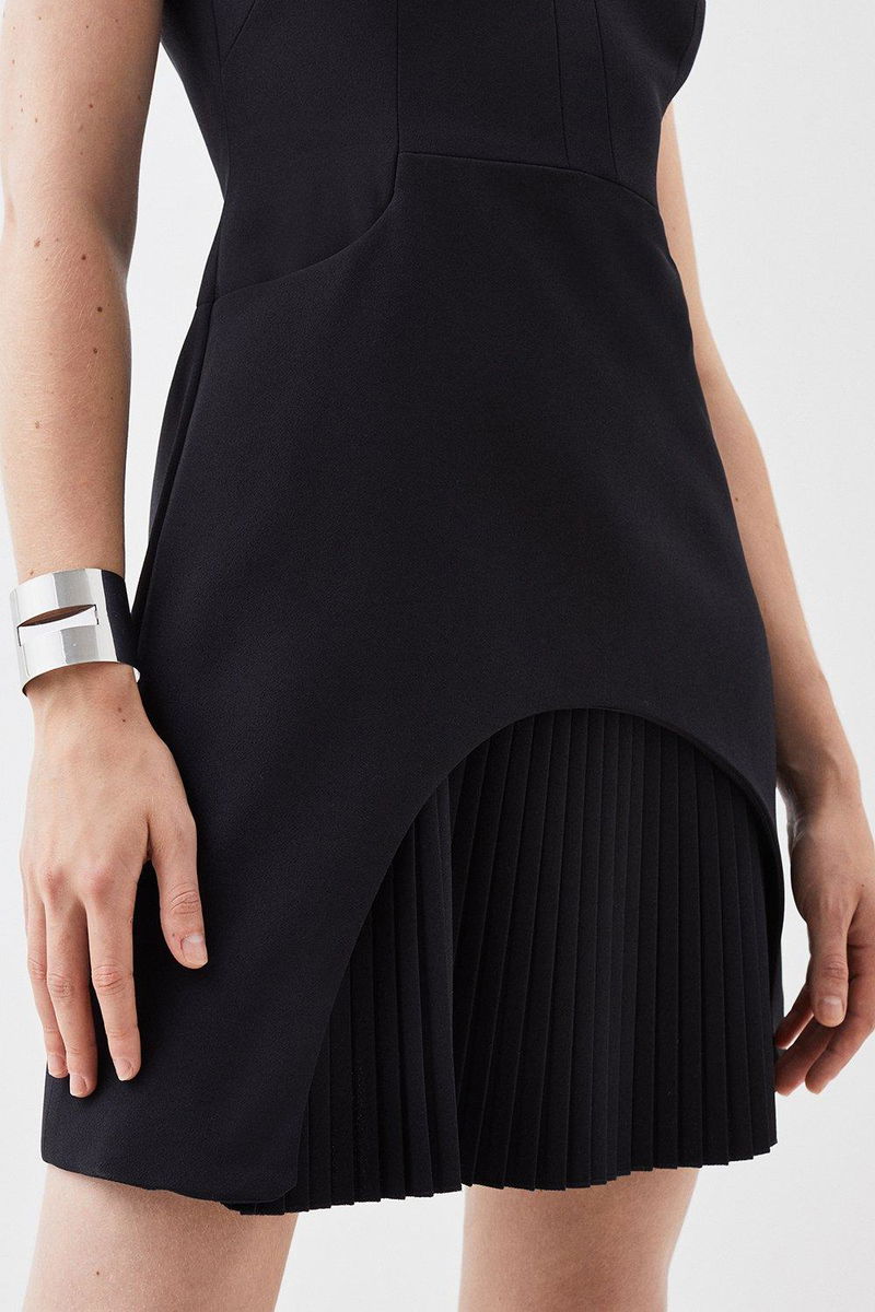 Karen Millen Tall Military Tailored Mini Dress In Black Endource