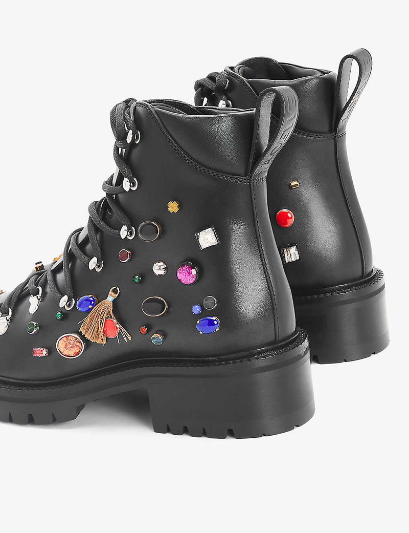 LOEWE LOEWE x Howl's Moving Castle - Crystal-Embellished Leather Boots ...