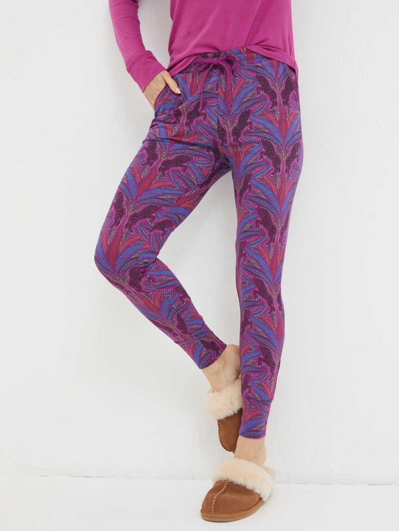 FATFACE Ellie Zebra Tapered Pyjama Bottoms in Fuchsia | Endource