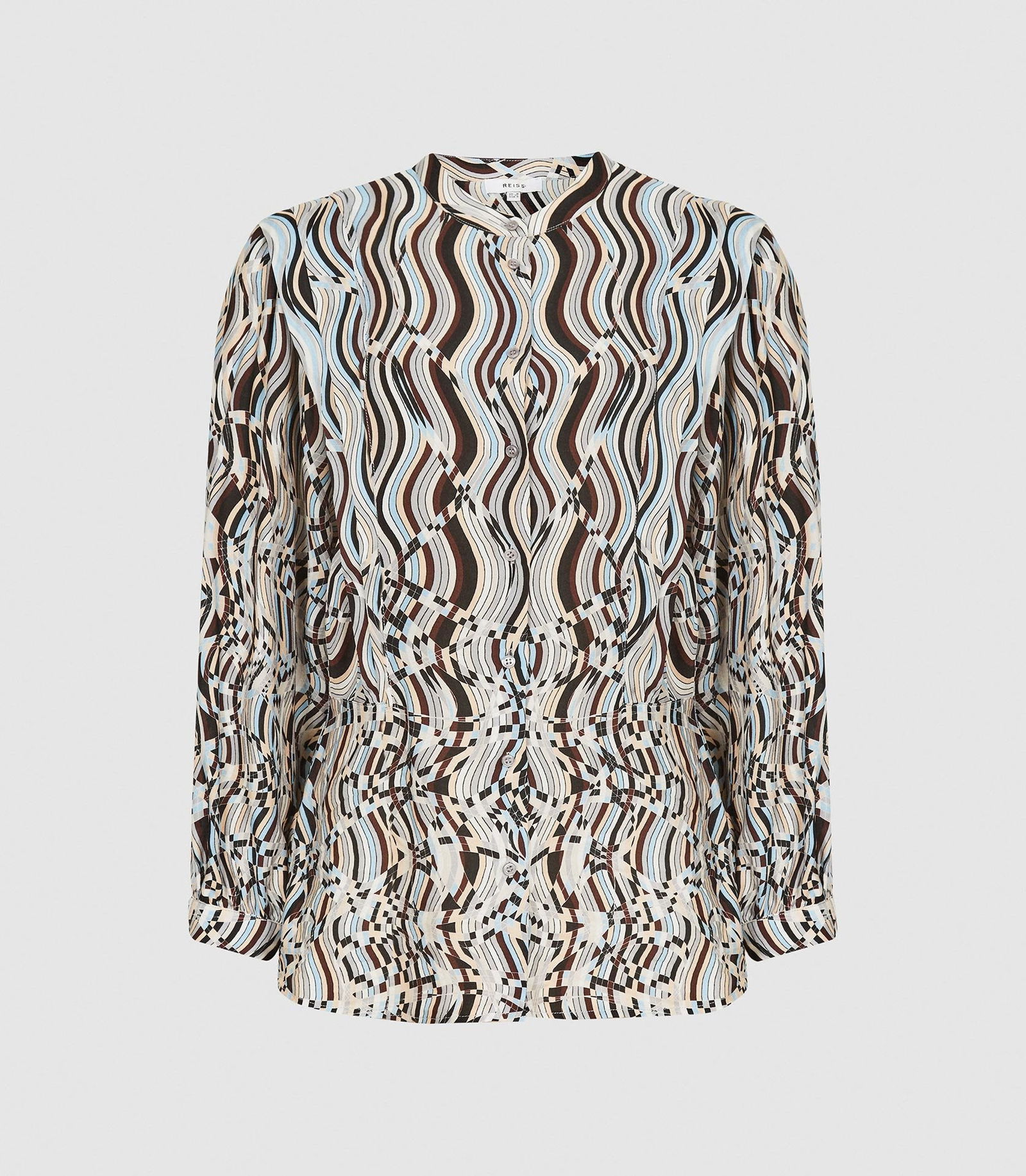 REISS Penny Swirl-Print Blouse | endource