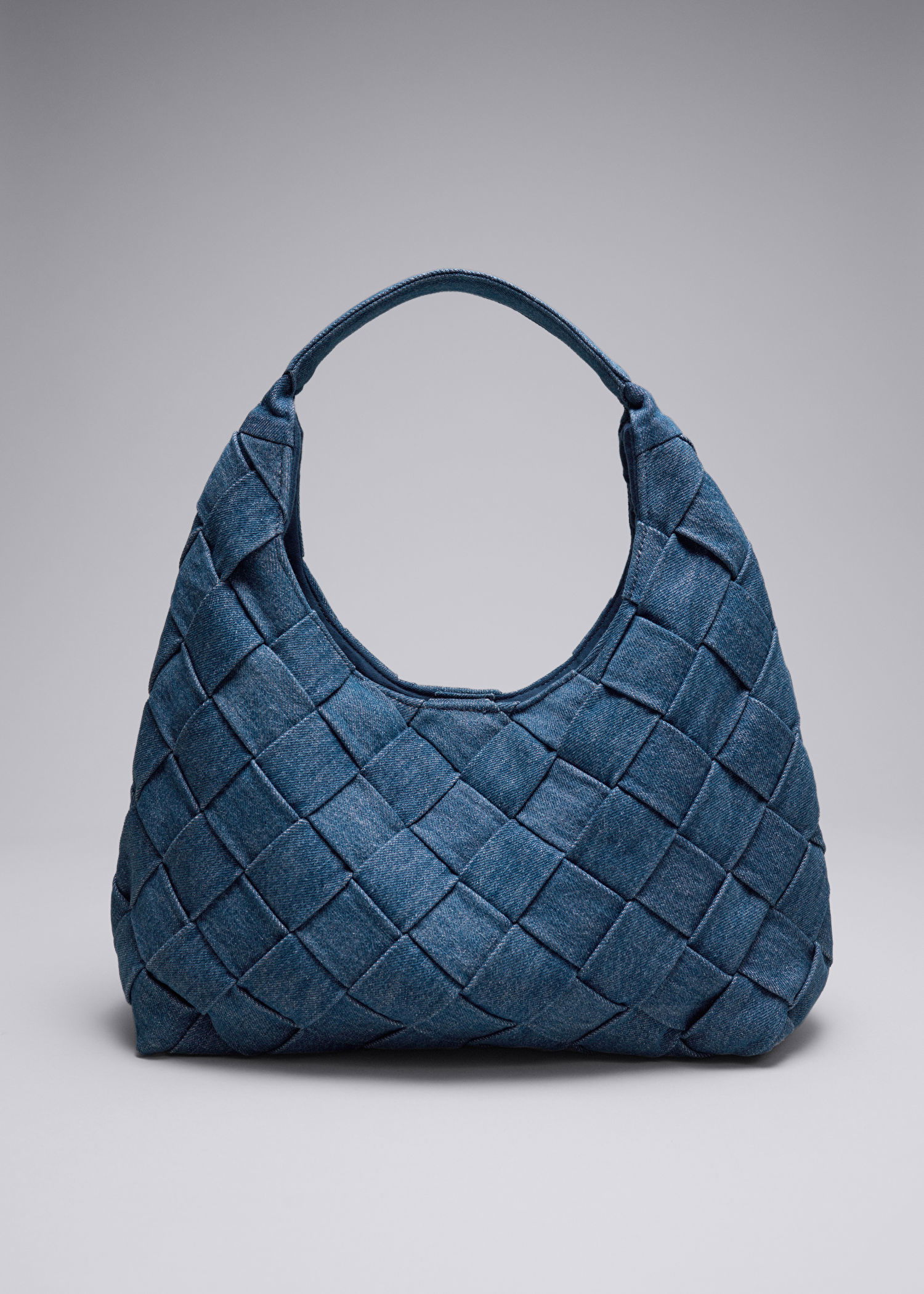 & OTHER STORIES Braided Denim Tote in Blue | endource