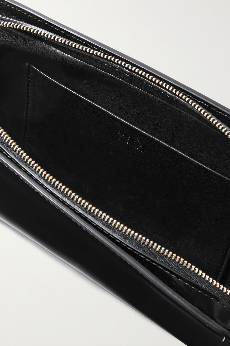 THE ROW Dalia Glossed-Leather Shoulder Bag in Black | Endource