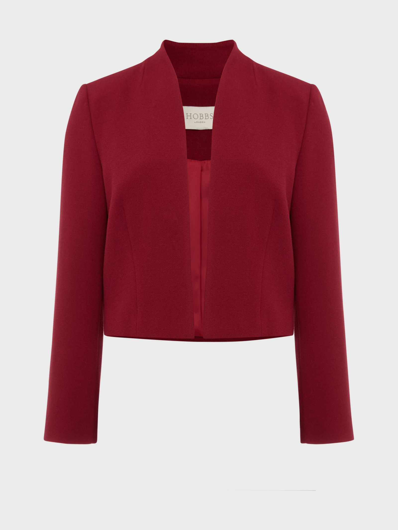 HOBBS Isla Cropped Jacket in Rich Burgundy | endource