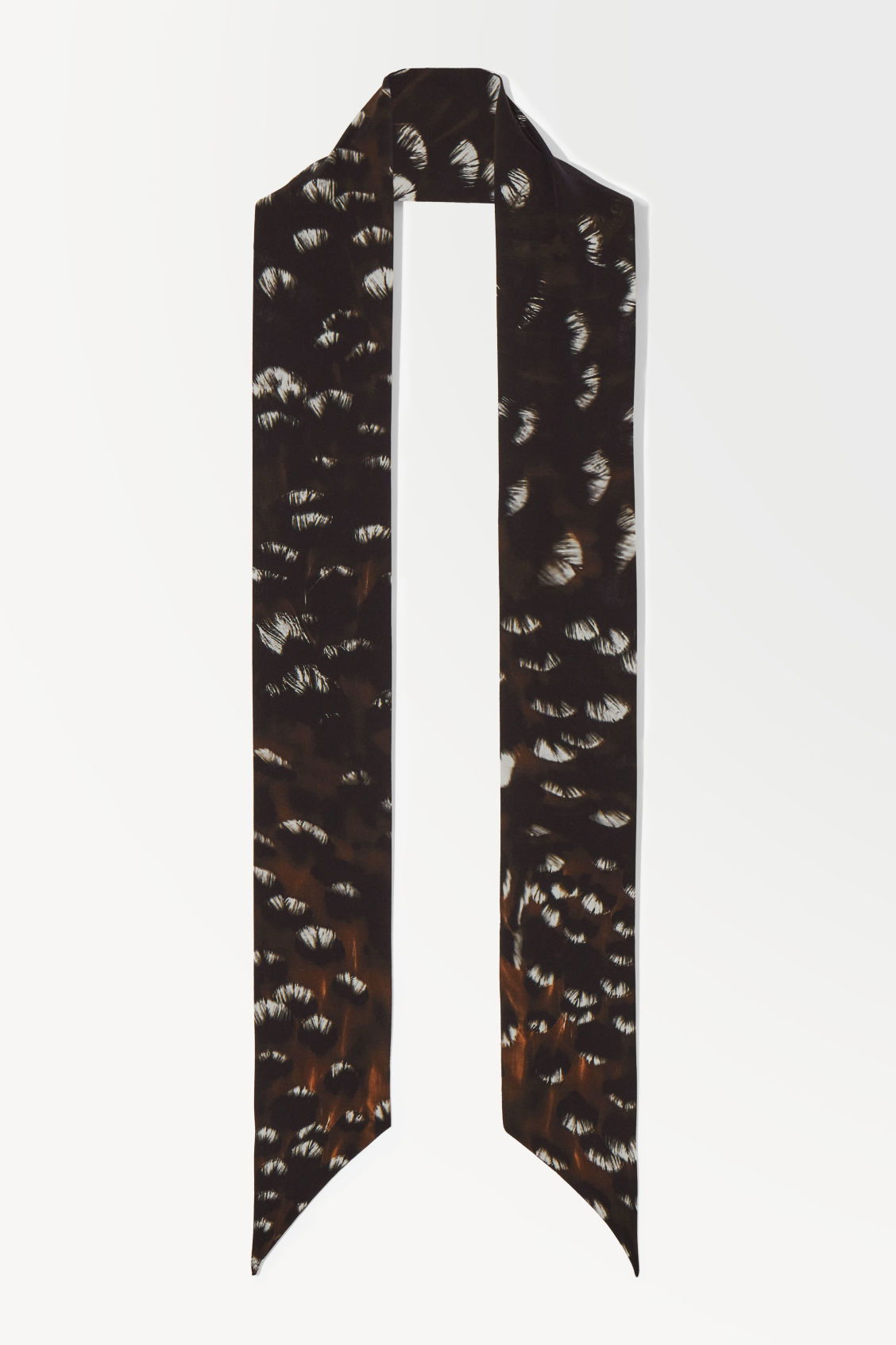 COS The Pure Silk Scarf in BLACK / FEATHER PRINT | Endource