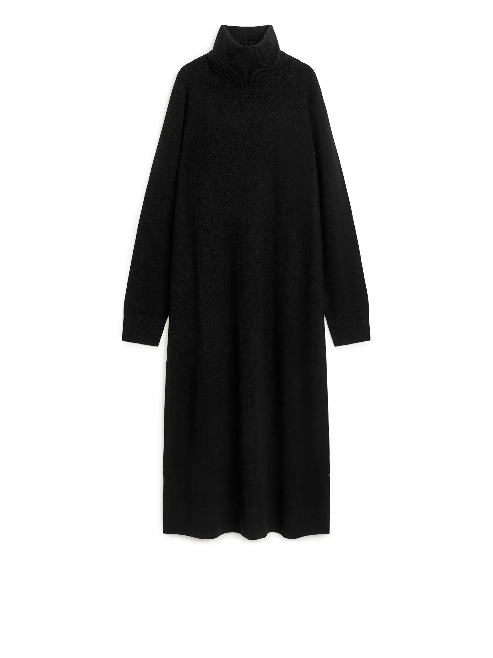 ARKET Cashmere Roll-Neck Dress in Black | endource