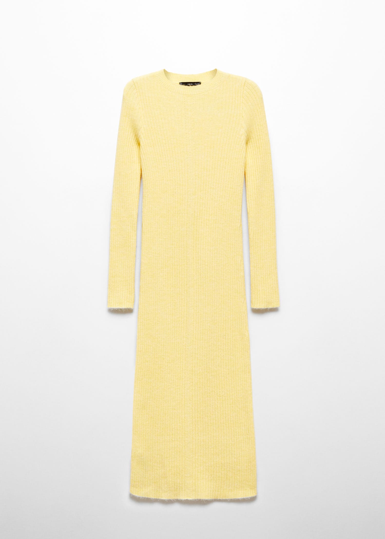 MANGO Knit Midi Dress in Yellow | endource