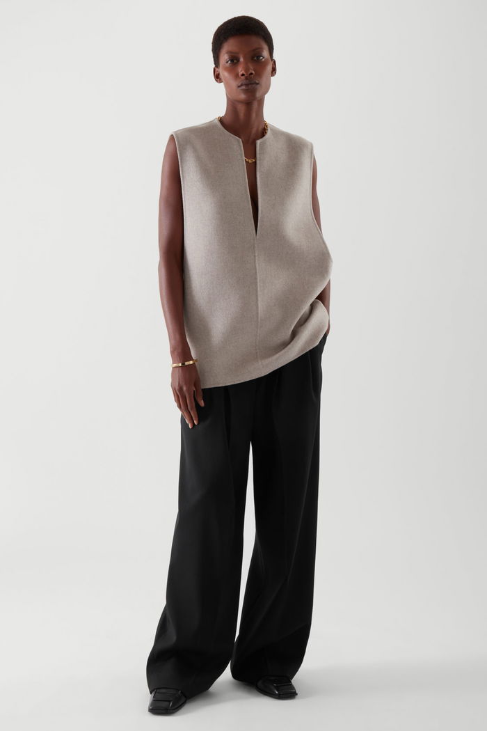 COS Deep V-Neck Sleeveless Top | endource