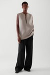 COS Deep V-Neck Sleeveless Top in LIGHT GREY | endource