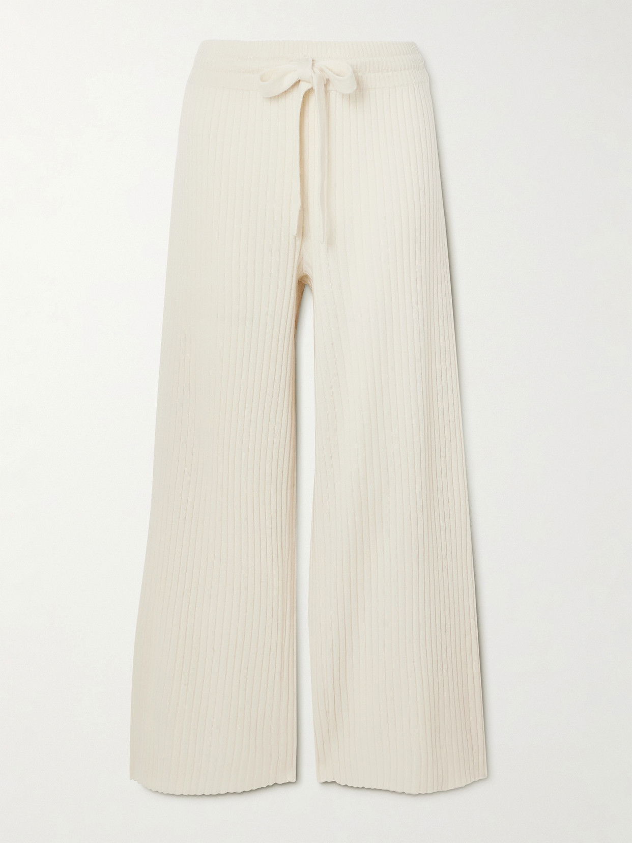 ERES Rieur Ribbed Wool And Cashmere-Blend Straight-Leg Pants in Ivory ...