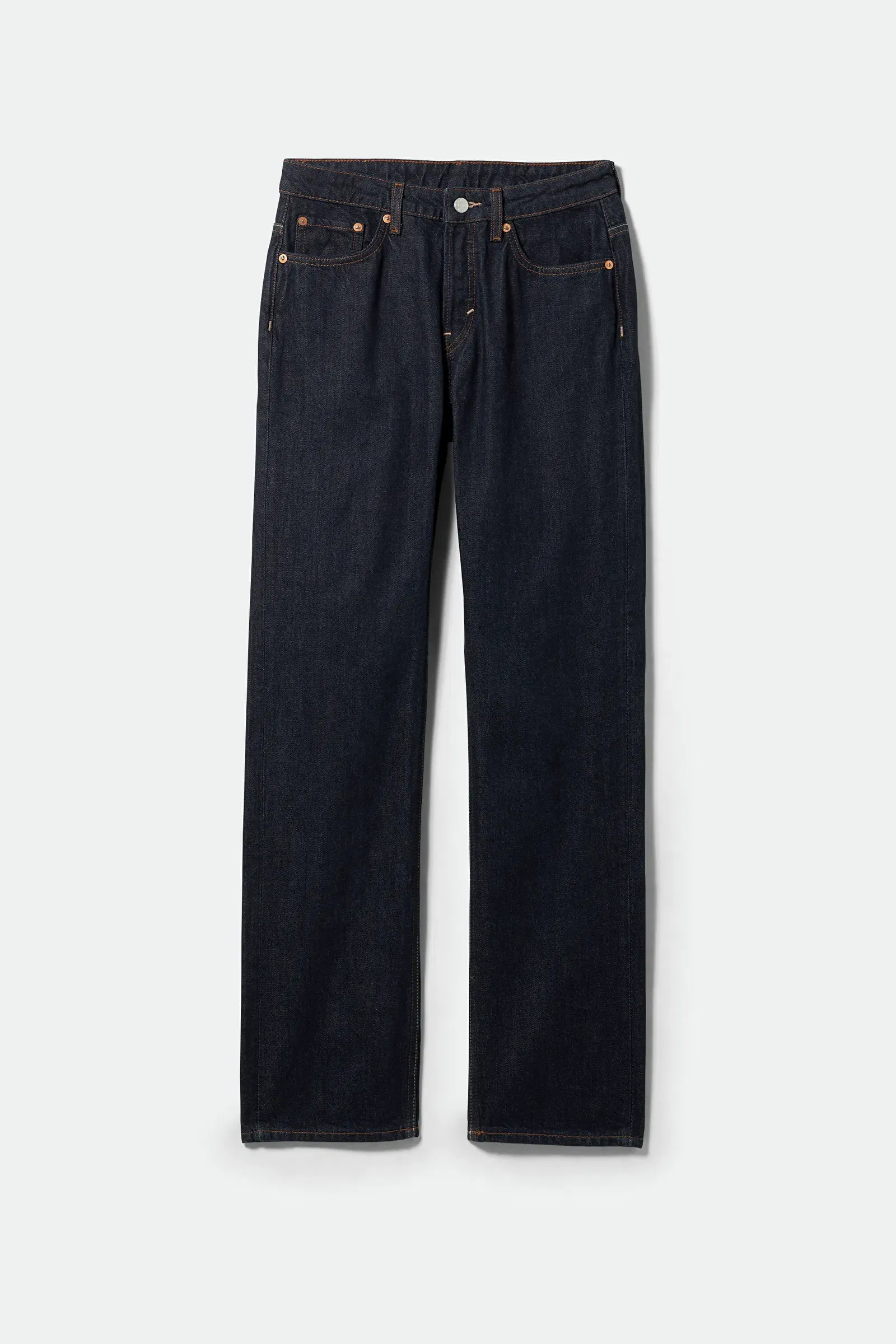 WEEKDAY Pin Mid Straight Jeans in Blue Rinse | Endource
