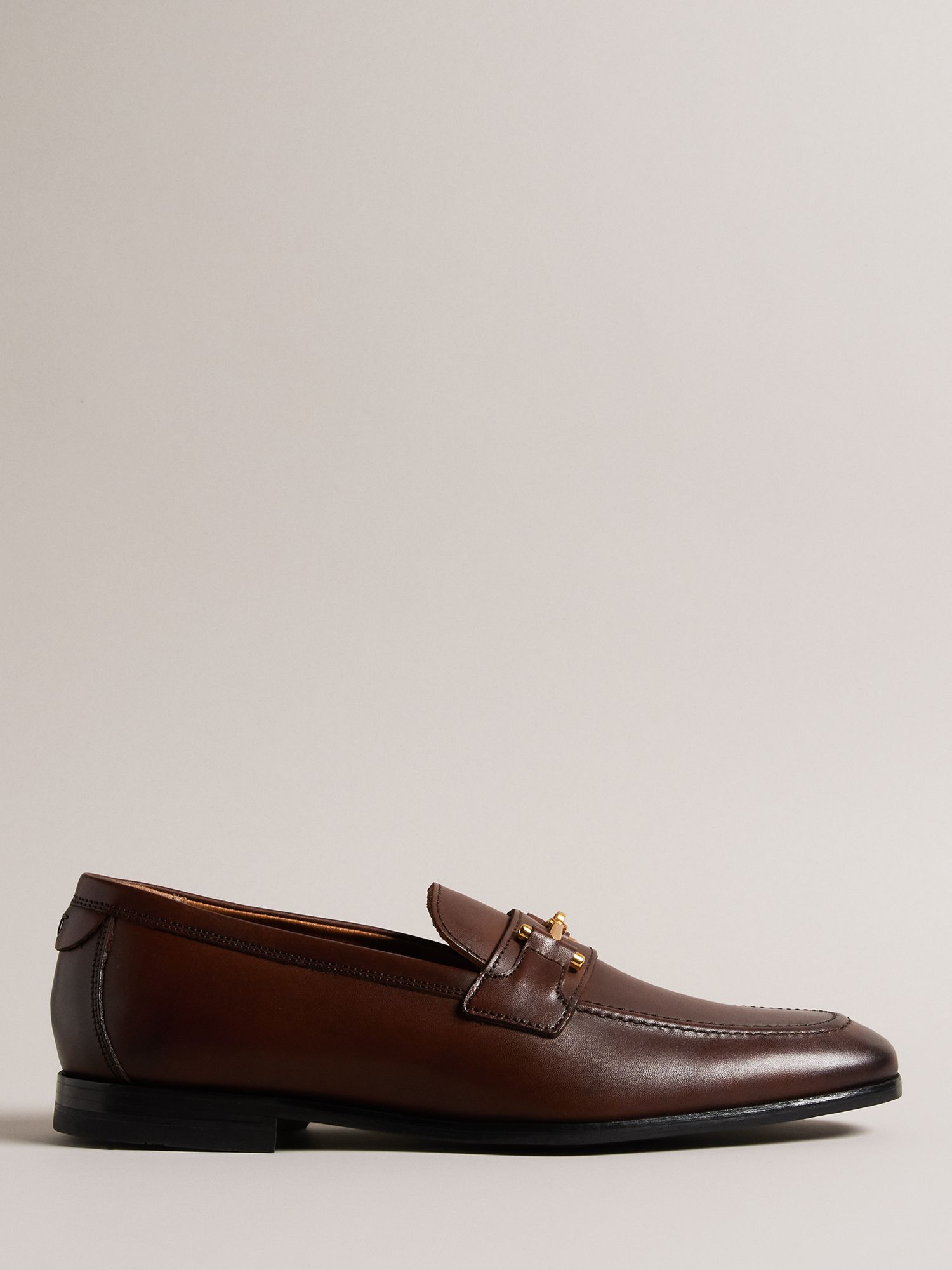 TED BAKER Romulos Leather Snaffle Loafers in Mid Brown | endource