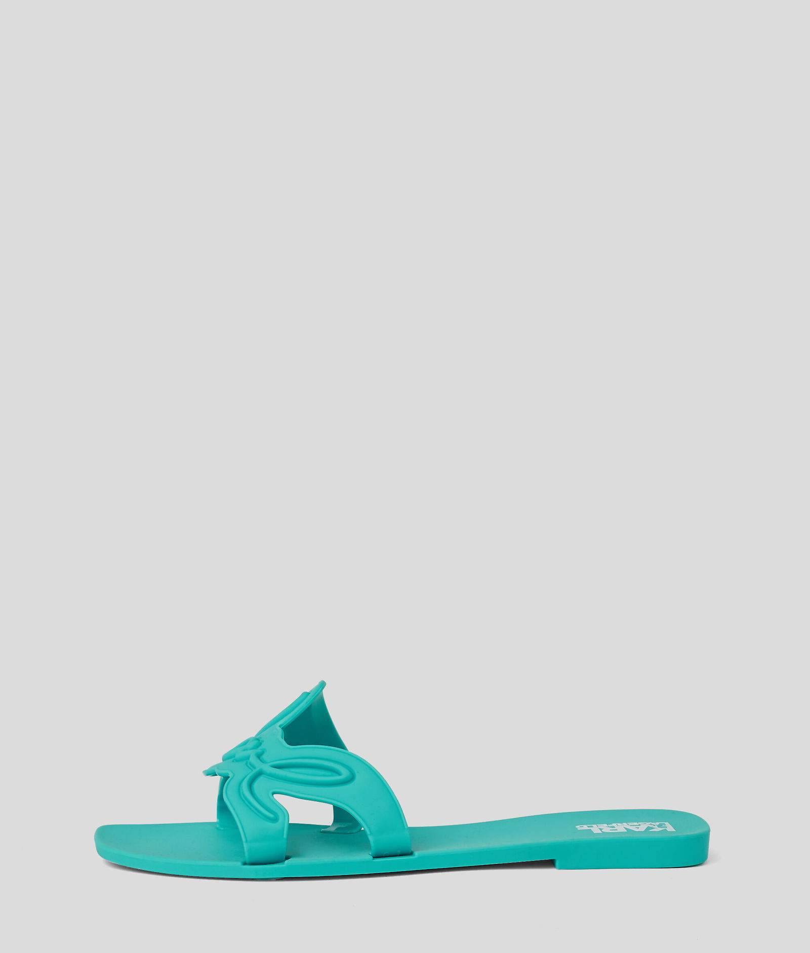 KARL LAGERFELD Jelly Signature Slides in Aquamarine | endource