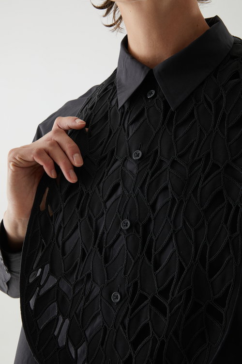 COS Cut Out Lace Up Bib in Black | Endource