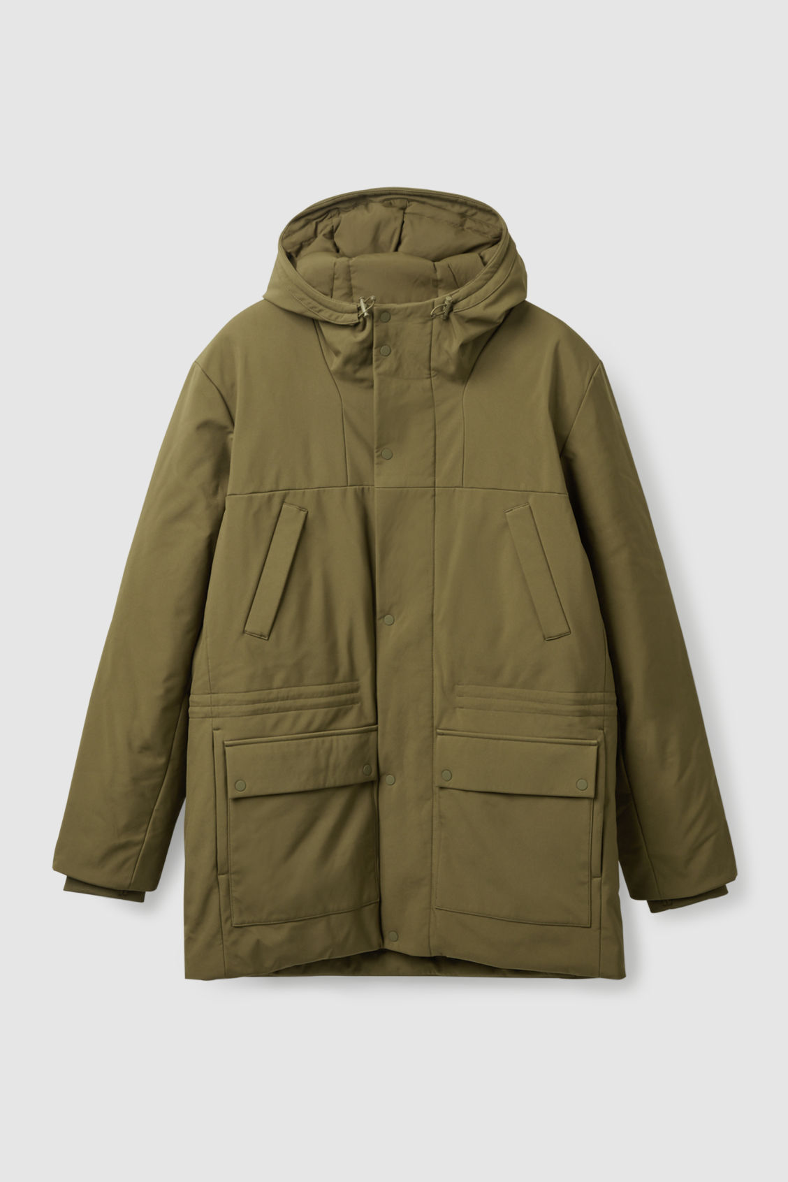COS Short Padded Parka in KHAKI GREEN | endource
