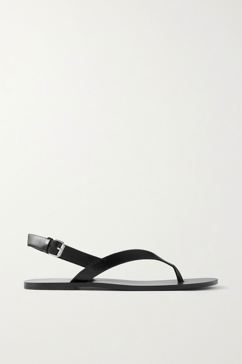 THE ROW Hiking Leather Sandals in Black | endource