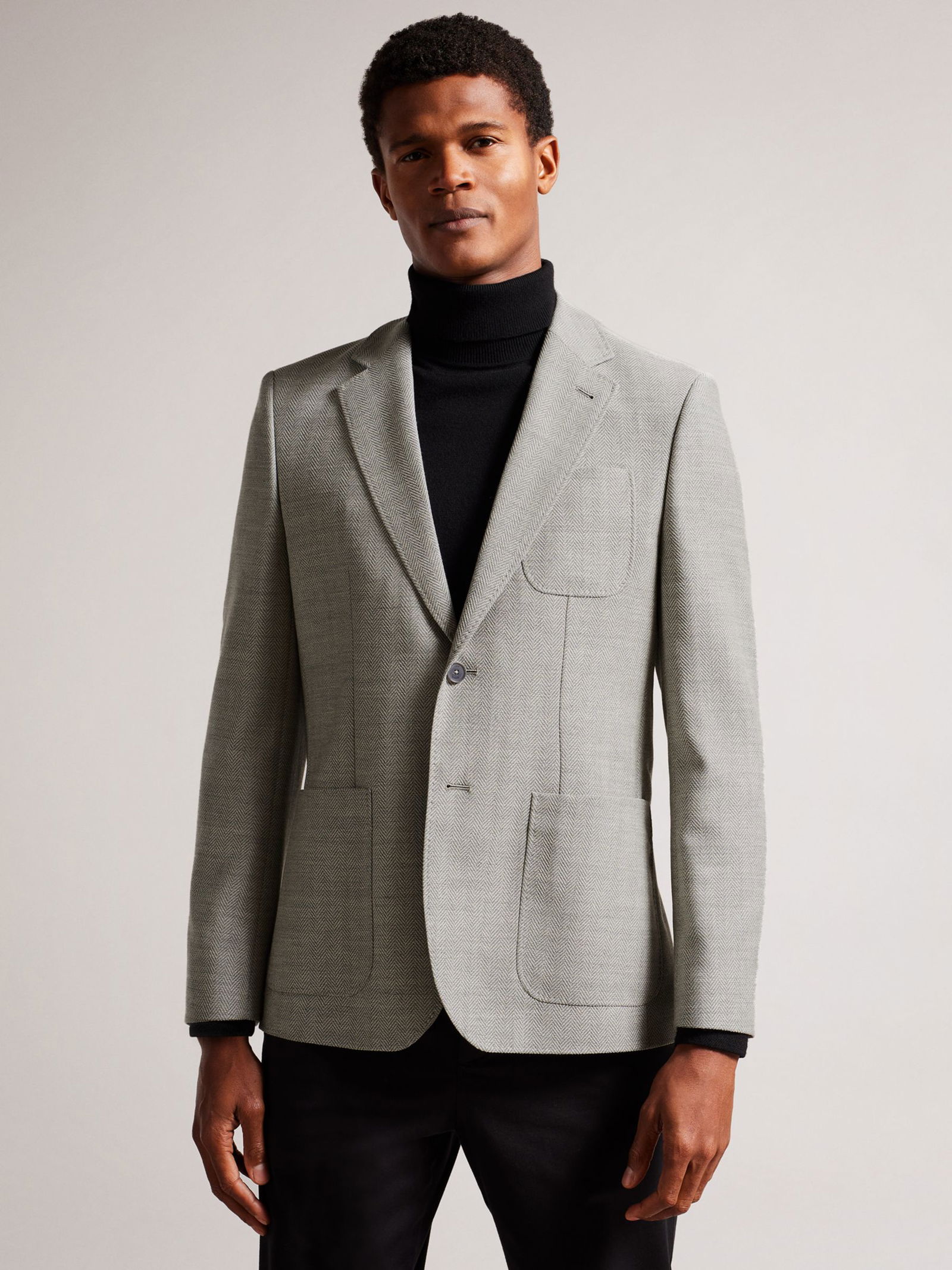 TED BAKER Lucca Slim Fit Wool Jacket in Grey | Endource