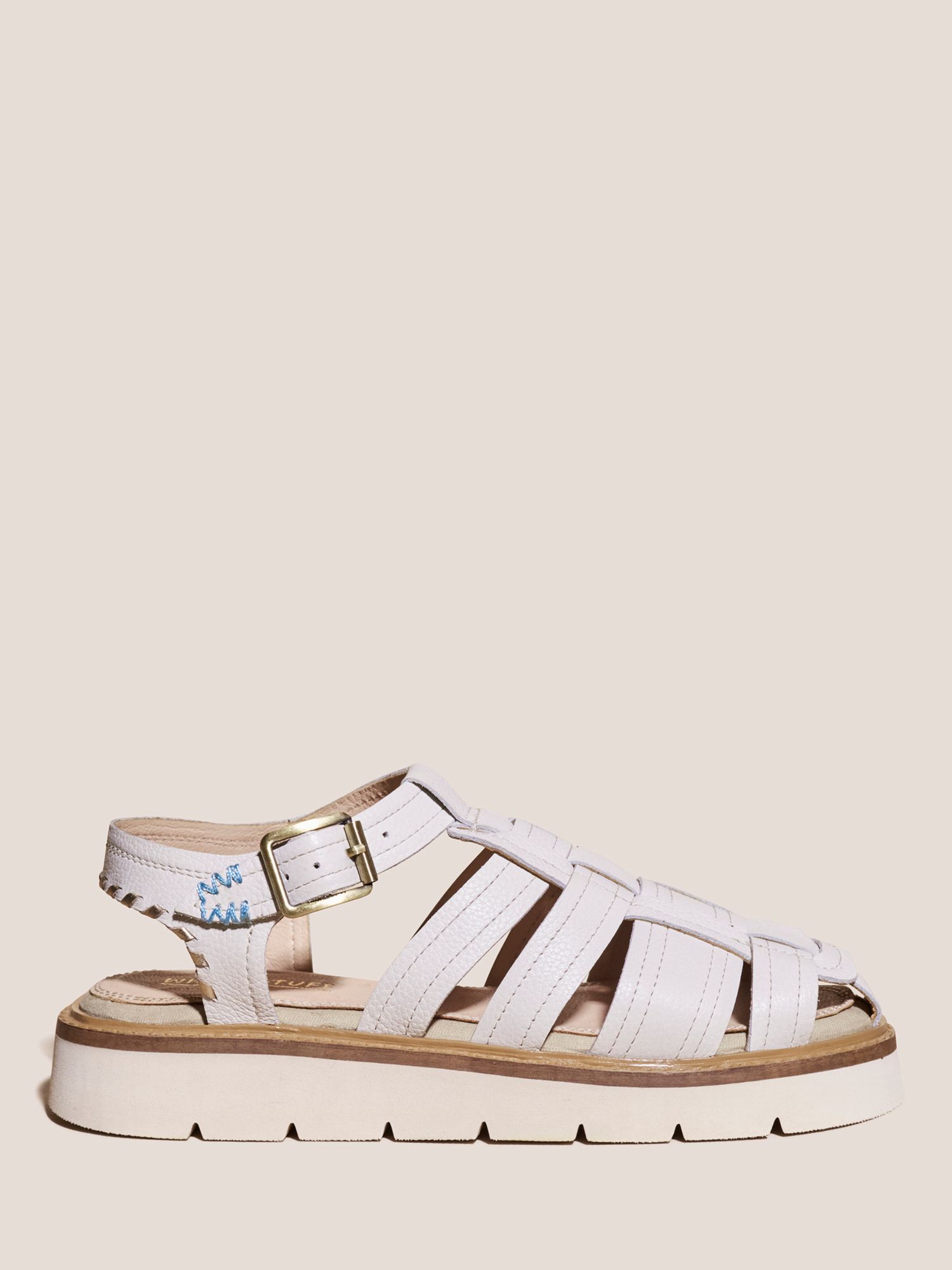 WHITE STUFF Leather Chunky Fisherman Sandals in Lgt Nat | Endource
