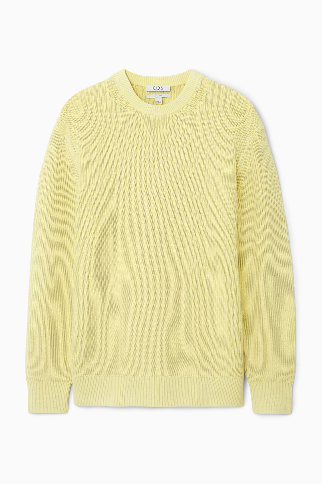 COS Stone-Washed Knitted Jumper in YELLOW | endource