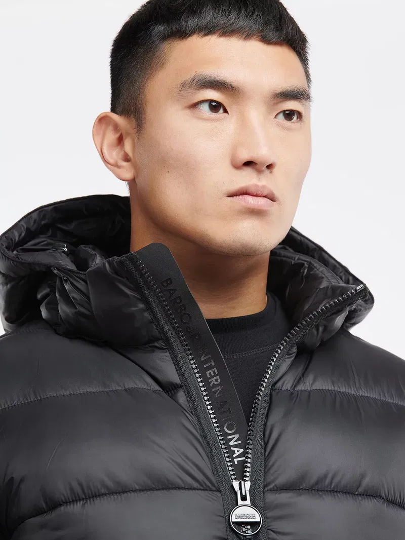 BARBOUR Bobber Puffer Jacket in Black | endource