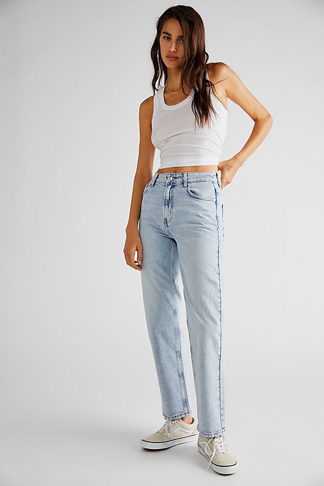FREE PEOPLE We The Free - Pacifica Straight-Leg Jeans in Bleach Acid ...