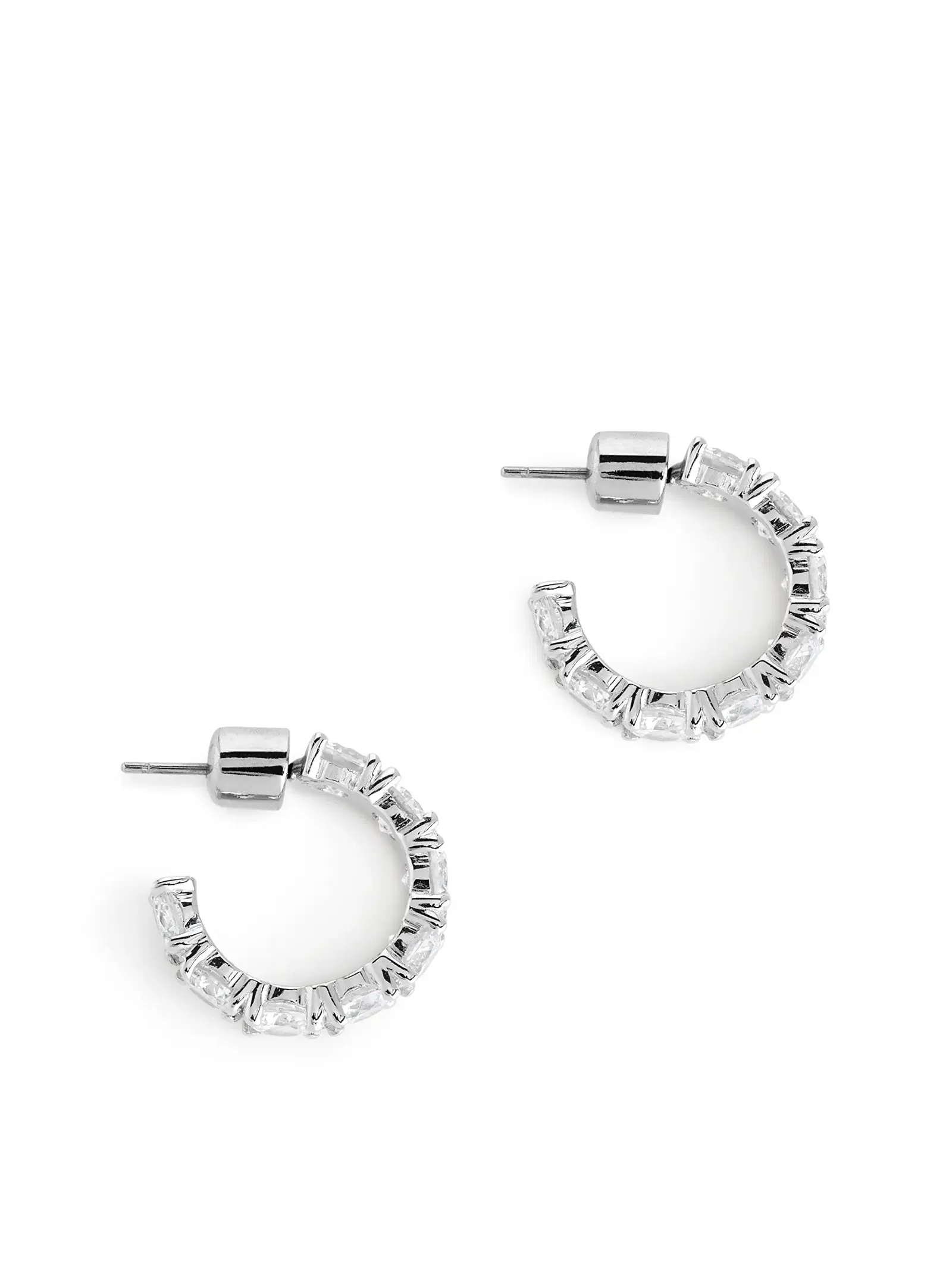 ARKET Rhinestone Hoops 20 mm in Silver | endource