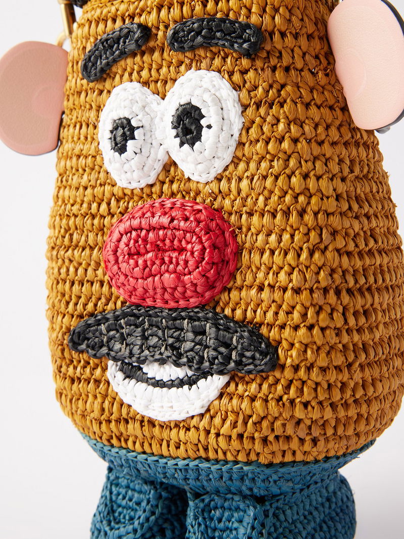 ANYA HINDMARCH Mr Potato Head Raffia Cross-Body Bag in Brown | endource