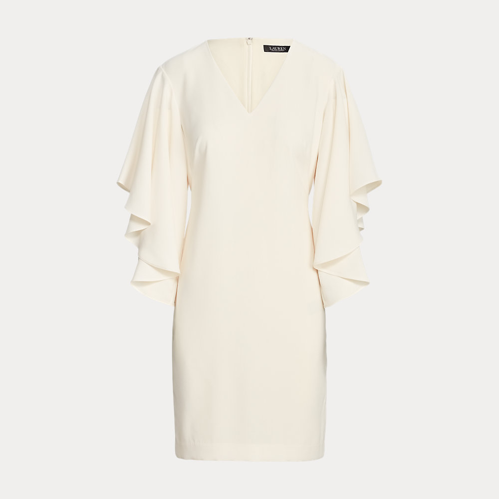 LAUREN RALPH LAUREN Ruffle-Sleeve Cocktail Dress in Cream | endource
