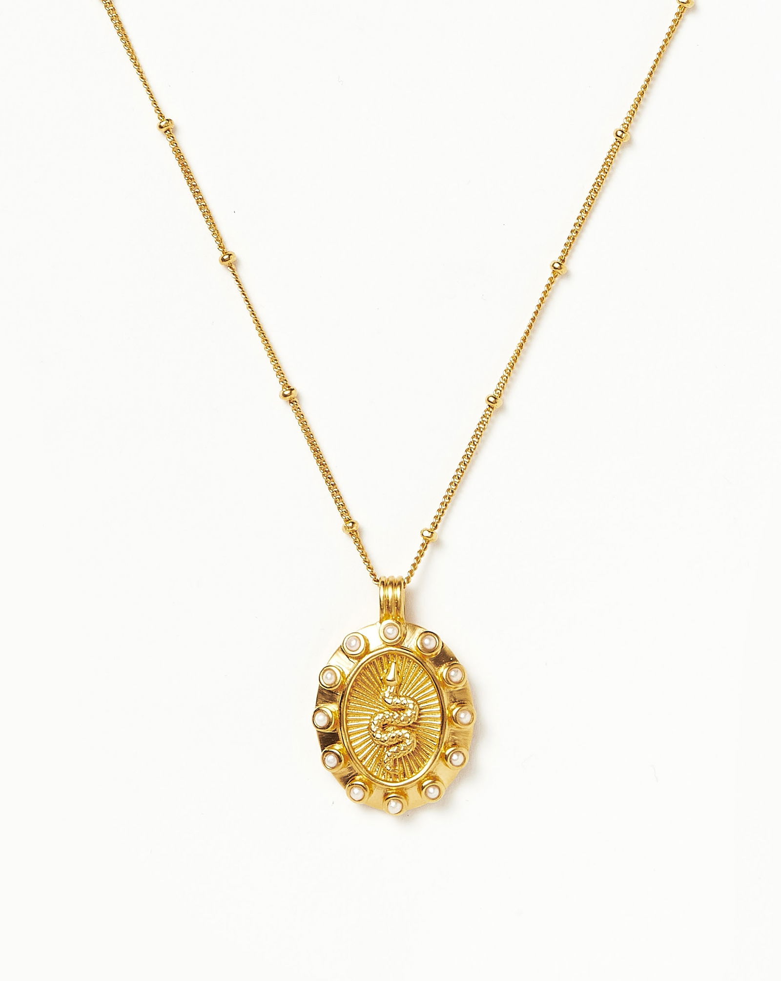 MISSOMA Harris Reed Serpent Pearl Pendant Necklace in 18ct Gold Plated ...