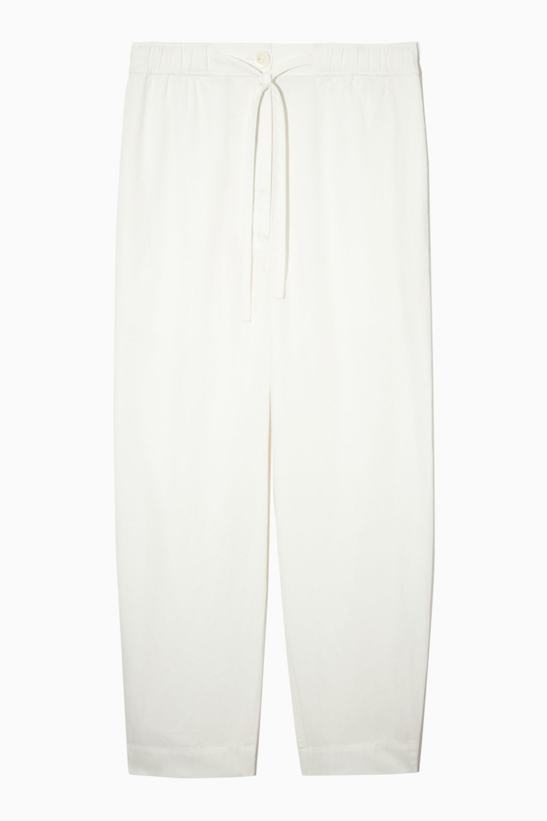 COS Barrel-Leg Drawstring Trousers in WHITE | Endource