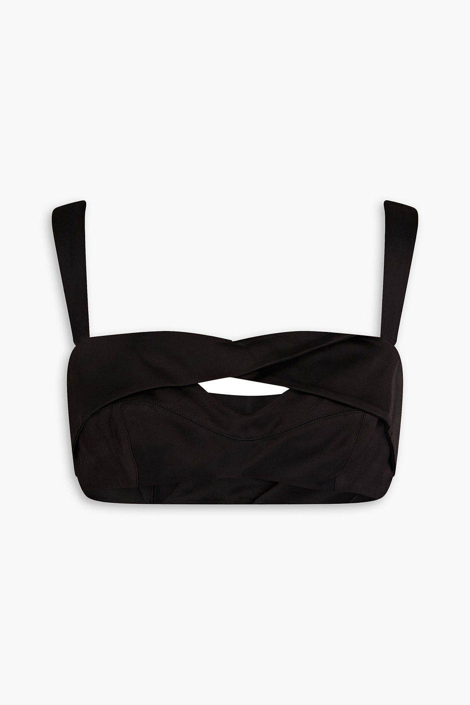 ZIMMERMANN Dancer Cutout Satin Bra Top in Black | endource