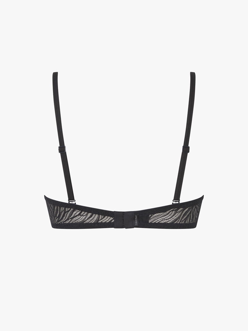 Calvin Klein Sheer Marq Lace Unlined Demi Bra In Black Endource