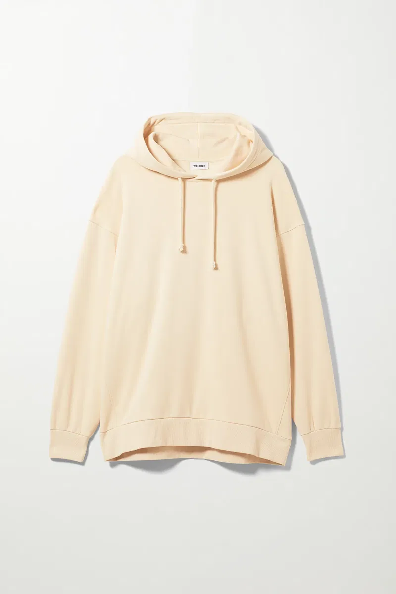 WEEKDAY Aria Oversized Hoodie in Beige | Endource