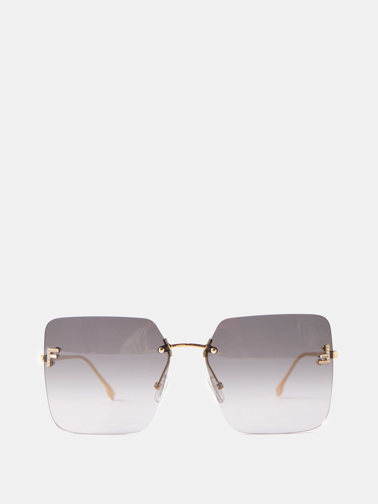 FENDI EYEWEAR First Oversized Rimless Butterfly Sunglasses | Endource
