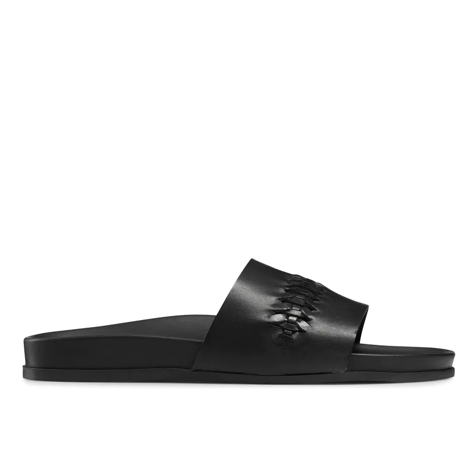 RUSSELL & BROMLEY Weave Slide Woven Detail Slider In Leather | endource