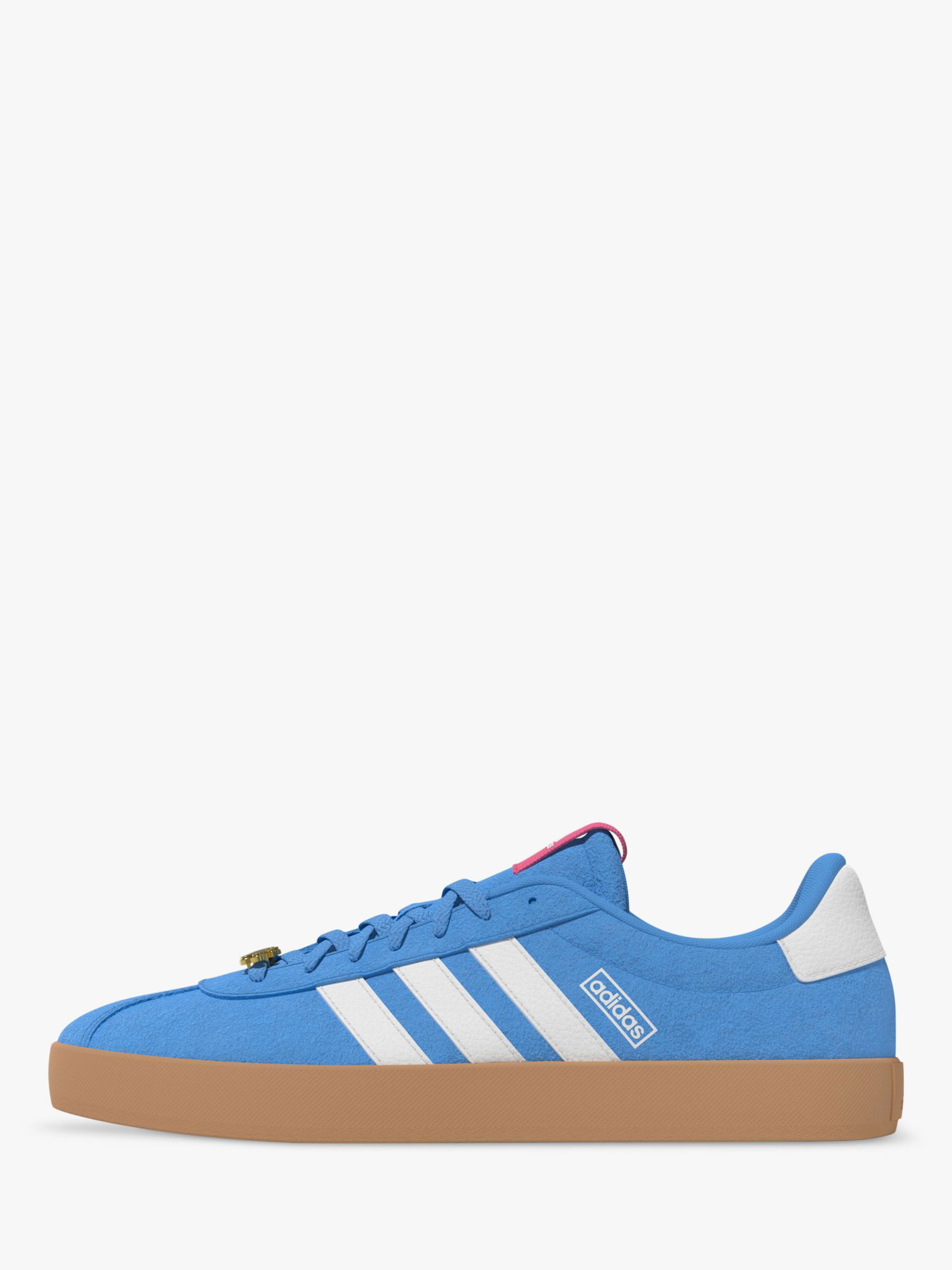 ADIDAS VL Court Tri-Colour Trainers in Blue Burst/White/Pink | endource