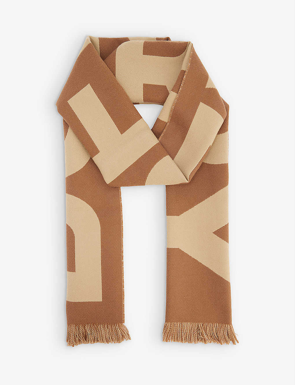 BURBERRY Football Brand-Pattern Wool Scarf | endource