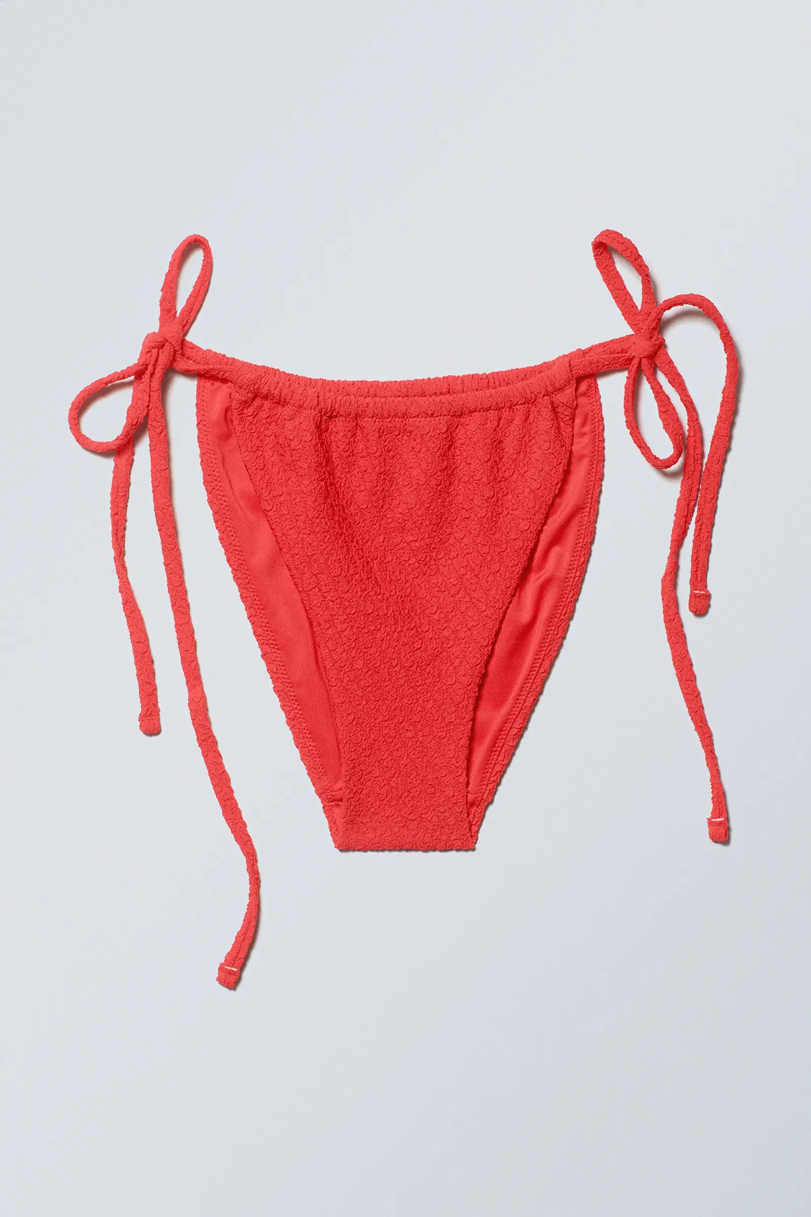 WEEKDAY Structured Tie Bikini Bottom in Red | Endource