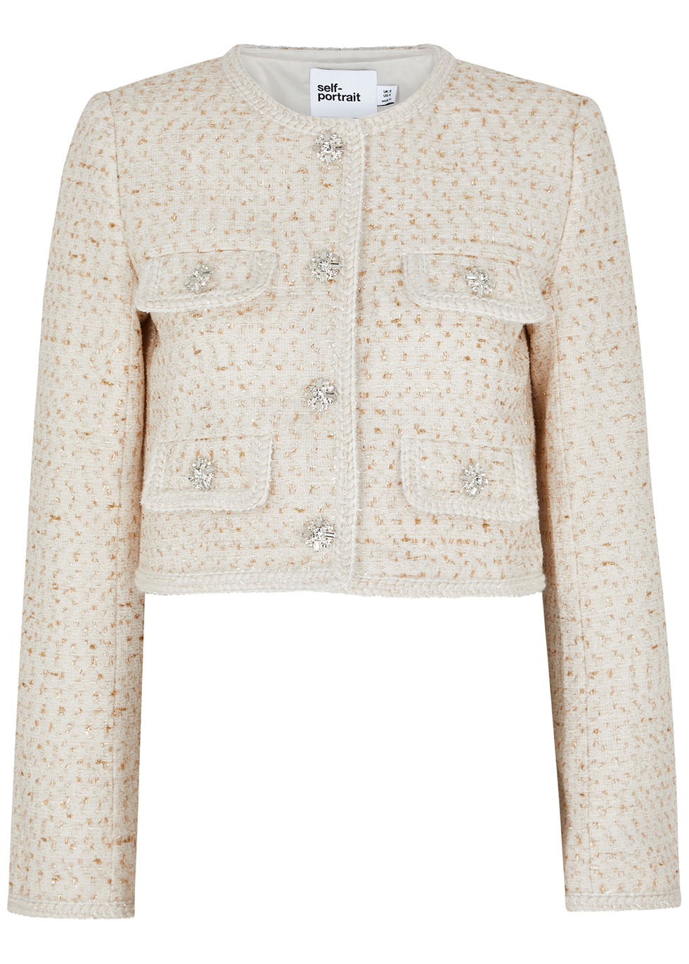 SELF-PORTRAIT Cropped Bouclé-Tweed Jacket | Endource