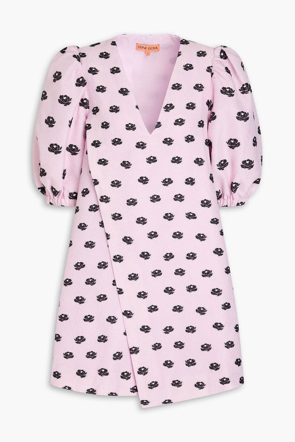 STINE GOYA Brethel Cloqué-Jacquard Mini Dress in Pink | endource