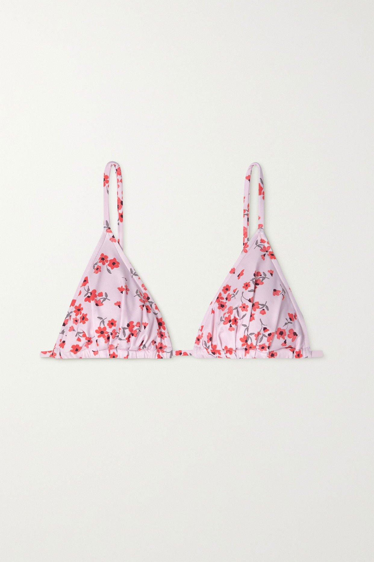 Peony Ruched Floral Stretch Bikini Top Endource